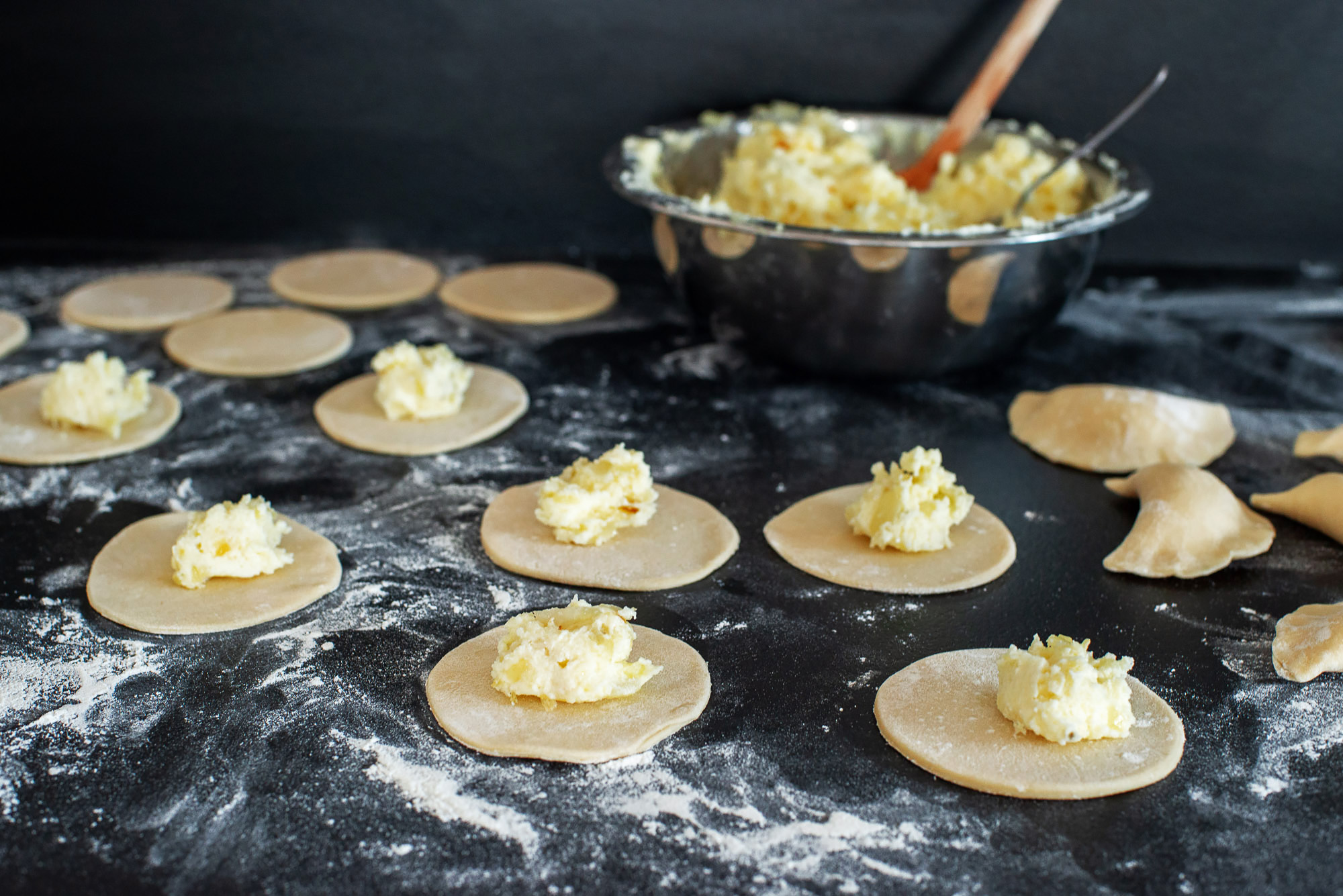 Pierogi Ruskie: Polish dumplings with potatoes and cheese